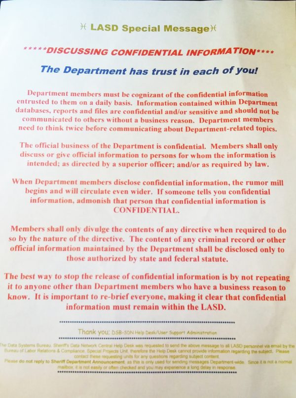 SECOND LASD Officer Involved in Suit Against Department Claiming ...