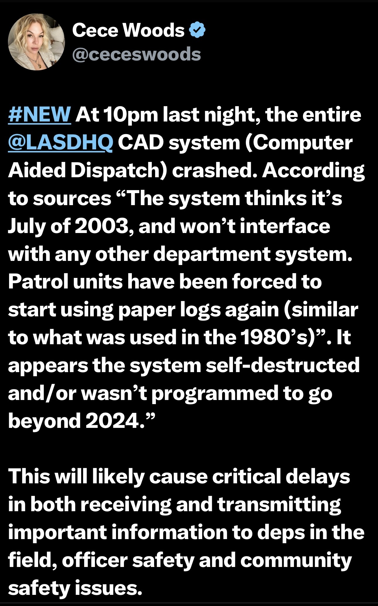 LASD 911 Outage Covered Up? System Crash Left Calls Unanswered, but It ...