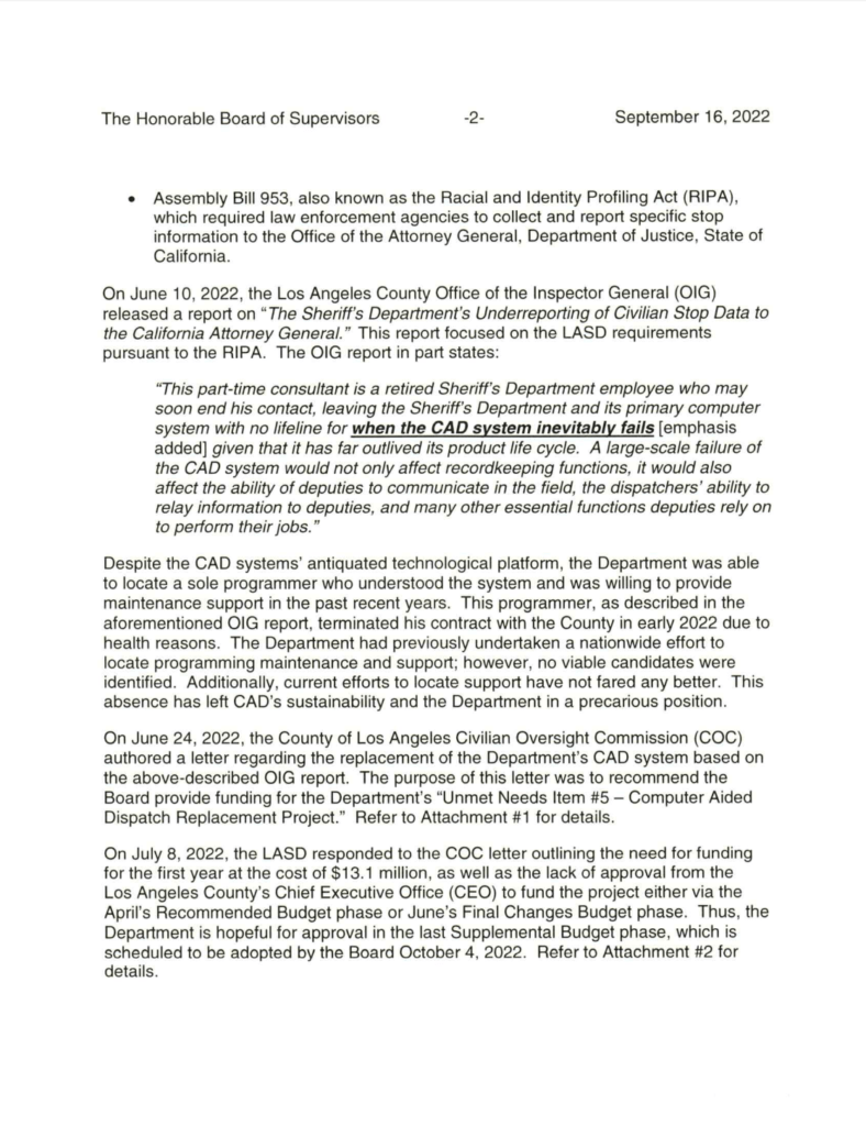 LASD CAD System Failure Who is to Blame? | The Current Report